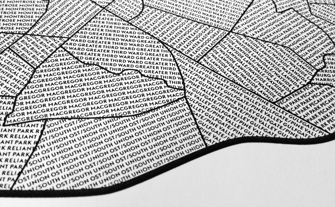 ‘Neighborhoods of Houston (Inside the Loop)’ Patchwork Map | Blue is ...