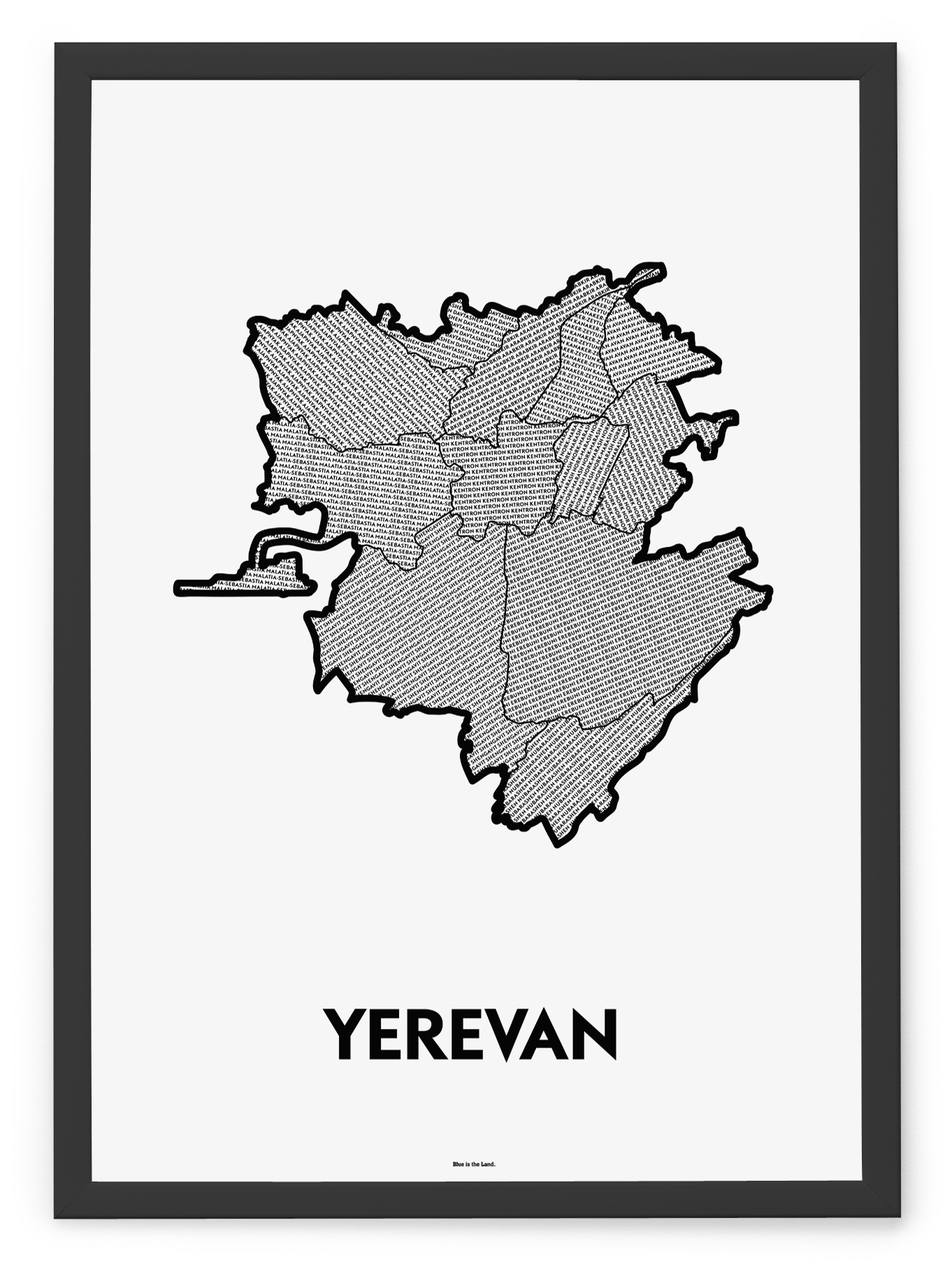 ‘Districts of Yerevan’ Patchwork Map | Blue is the Land